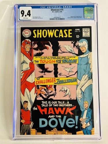 Showcase #75 DC 1968 1st App Hawk and Dove! CGC 9.4 WHITE PAGES FRESH ...