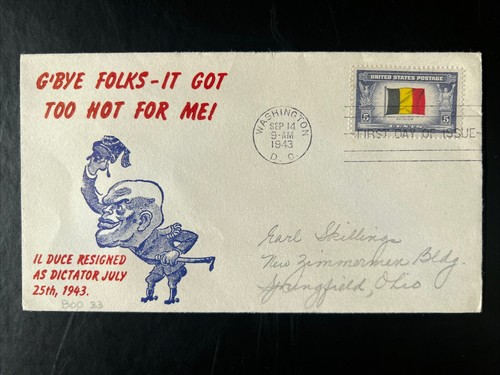 914 Overrun Countries Series - Belgium FDC Cachet Sep 14 1943 ...