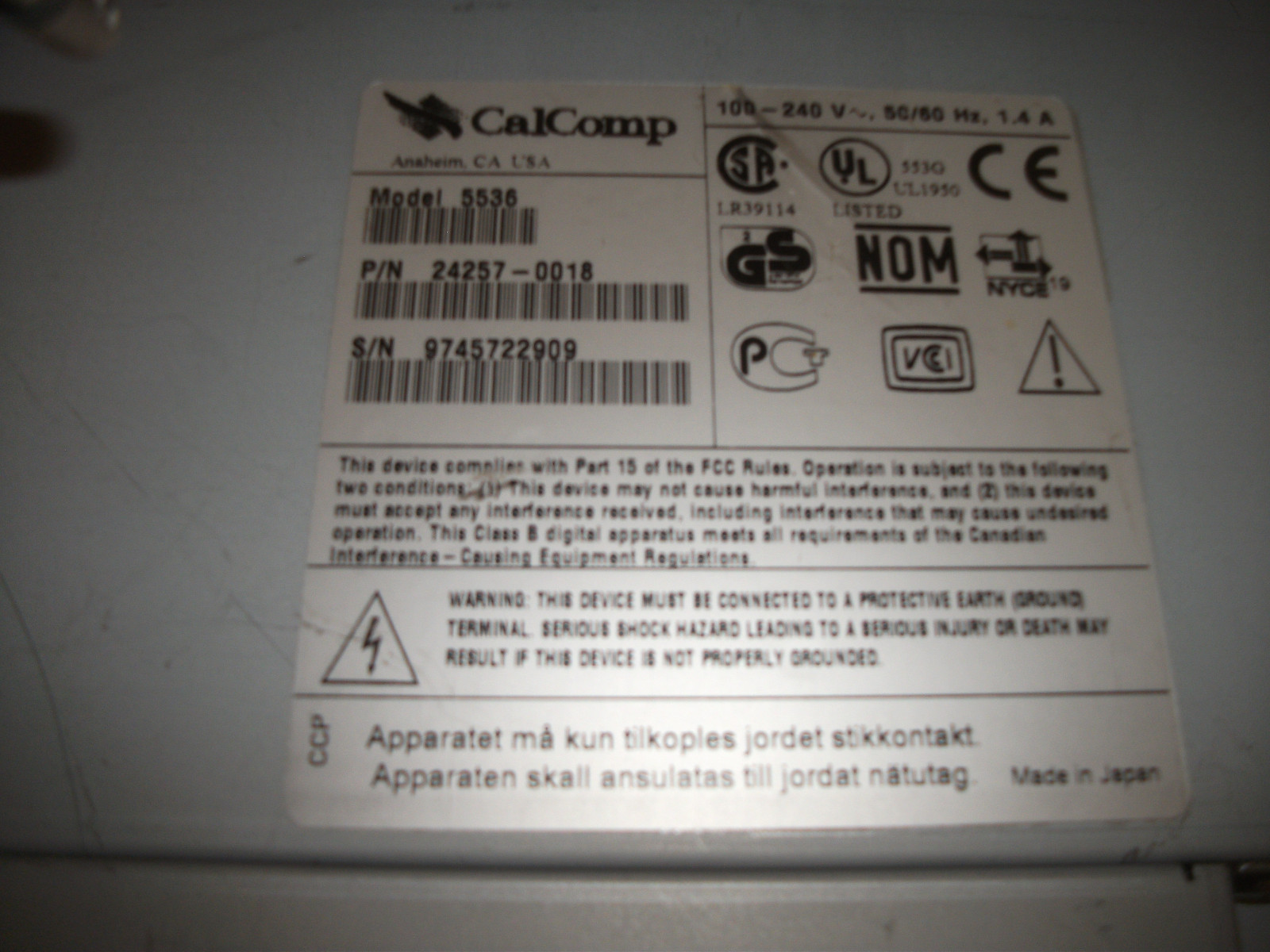 CalComp TechJet 5500 36" Large Format Engineering Printer/Plotter | eBay