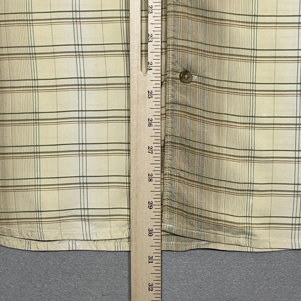 Tommy Bahama Shirt Men's Size Large 100% Silk Long Sleeve Window Pane ...