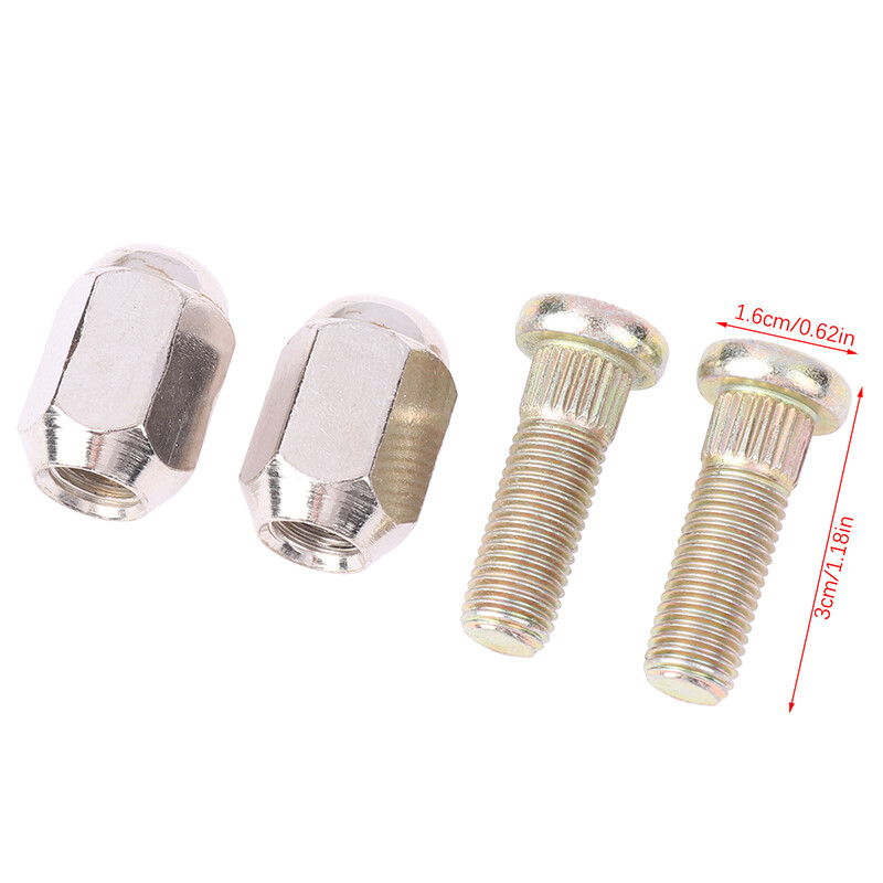 2 Set M10x1.25 Hex Nuts 10.9 STEEL Spline Screw kit For ATV Go kart UTV ...