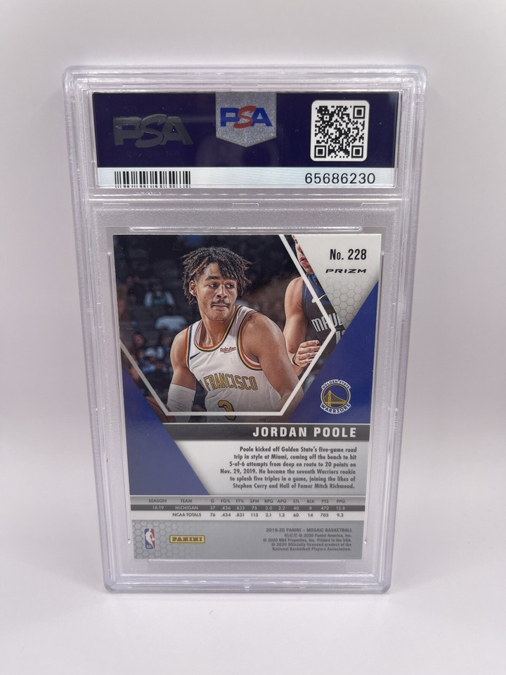 Jordan Poole 2019 Panini Mosaic #228 Pink Camo Rookie PSA 10 GEM MINT 2 ...