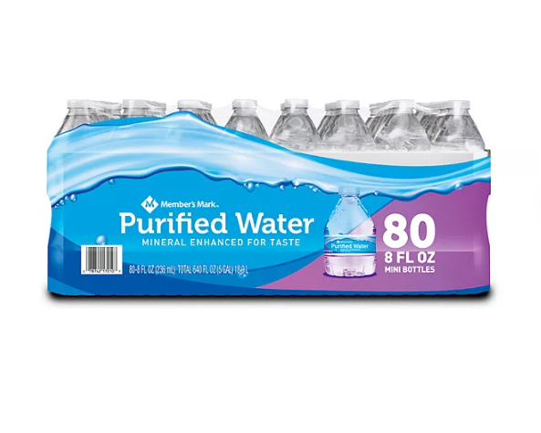 Member's Mark Purified Bottled Water (8 fl. oz., 80 pk.) | eBay