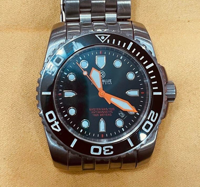Deep Blue Master MAG 1000 Automatic Diver's Watch Black Orange Date ...