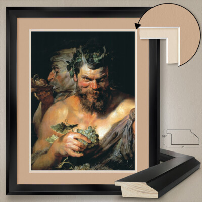 32W"x40H" THE TWO SATYRS by SIR PETER PAUL RUBENS - DOUBLE MATTE, GLASS ...