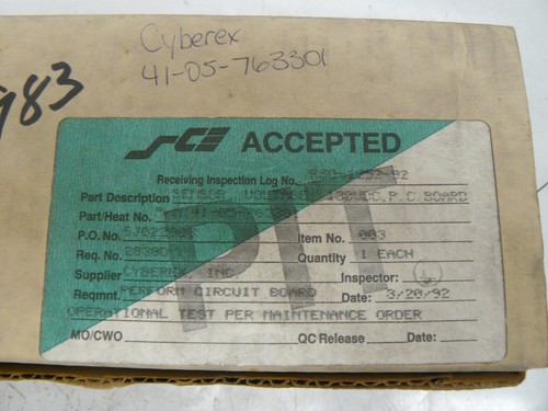 CYBEREX INC 41-05-763301 VOLTAGE SENSOR 130 VOLT DC PRINTED CIRCUIT ...