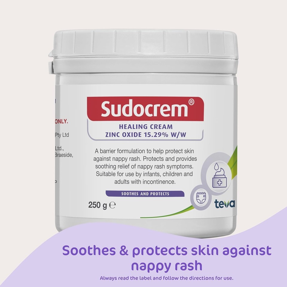 Baby Nappy Rash SUDOCREM Healing Cream Soothes Protects against Nappy ...