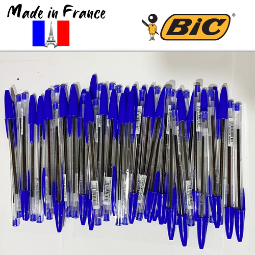 BIC Cristal Original Blue Ballpoint Biros Pens Medium Point 1.0mm 100 ...