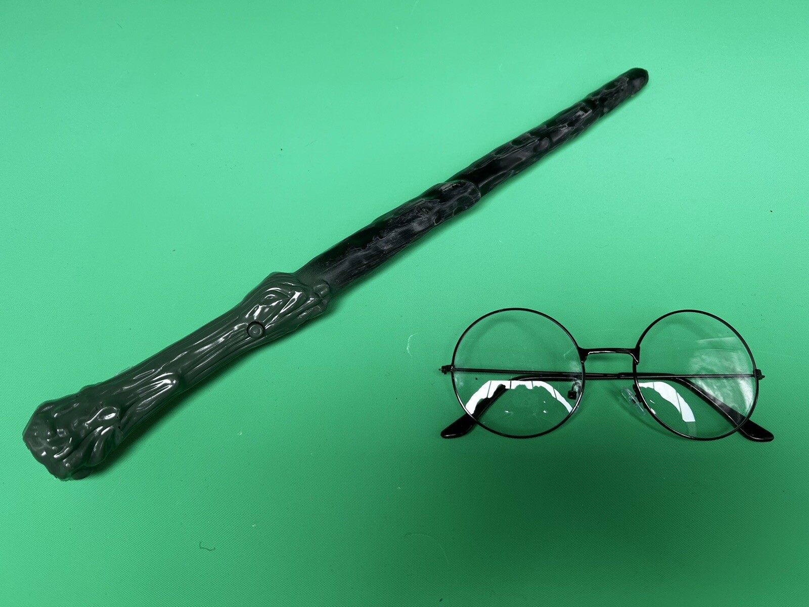 Wizard Glasses & Magicians Wand Potter Nerd Specs LED Magic Stick Fancy ...
