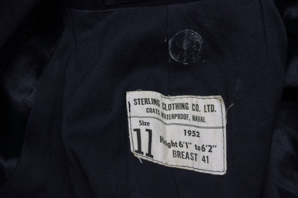 Vintage waterproof naval coat cotton overcoat EUC mens sz 41 | eBay