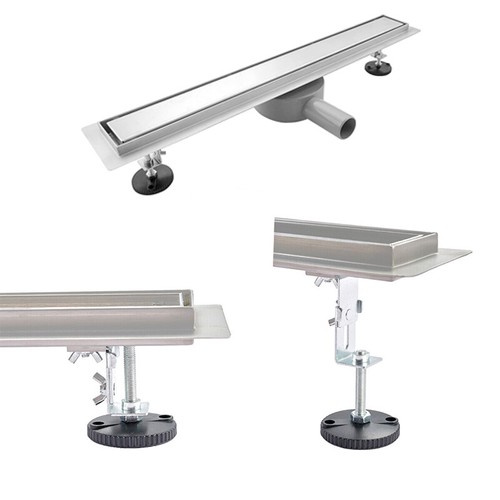 LINEAR SHOWER DRAIN STAINLESS STEEL WETROOM BATHROOM CHANNEL GULLY TRAP ...