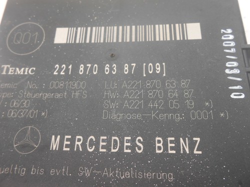 2007-2009 MERCEDES RELEASE CONTROL MODULE 2218706387 SF0197 | eBay