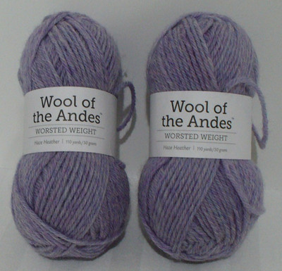 Wool of the Andes Worsted Weight Yarn - Haze Heather- Lot of 2, Made in ...