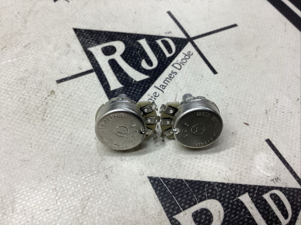 Alpha 250K Potentiometer 6mm Solid Shaft Tele Pot Set 2 Audio Linear A ...