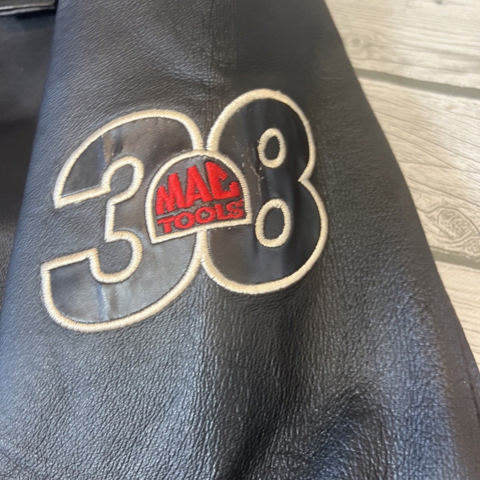 Vintage Mac Tools Leather Flame Racing Riding Zip Jacket Black Medium ...