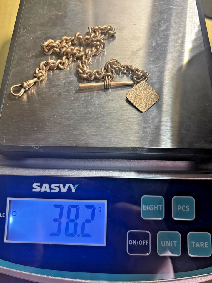 Antique H&H Albert Pocket Watch Chain Possible Gold Filled with T-bar ...