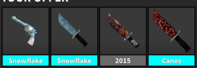mm2 collectable bundle 2015 knife, Cane knife & 2018 set. - Instant ...