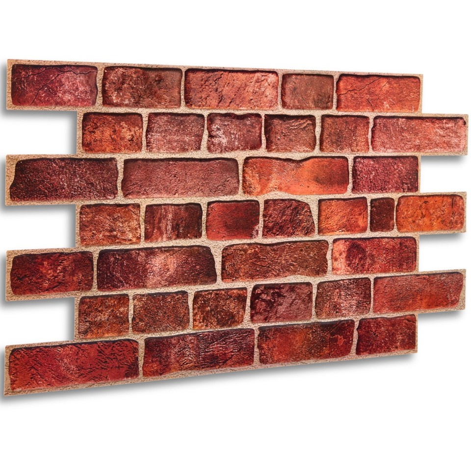 Stone Brick Effect PVC Plastic Wall Covering Panels Decorative Cladding ...