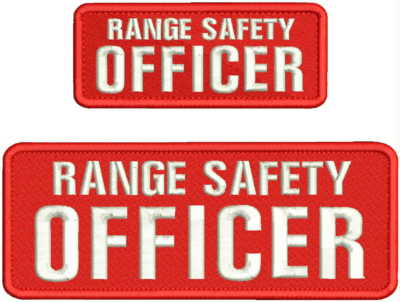 RANGE SAFETY OFFICER embroidery patches 3x8 and 2x5 hook on back RED ...
