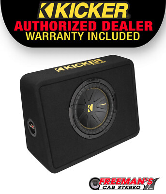 Kicker 50TCWC102 CompC 10" Subwoofer+Slim Shallow Sub Box Enclosure ...