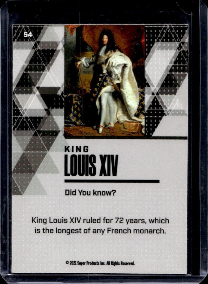 2021 Super Products Pieces Of The Past King Louis XIV Red #54 | eBay