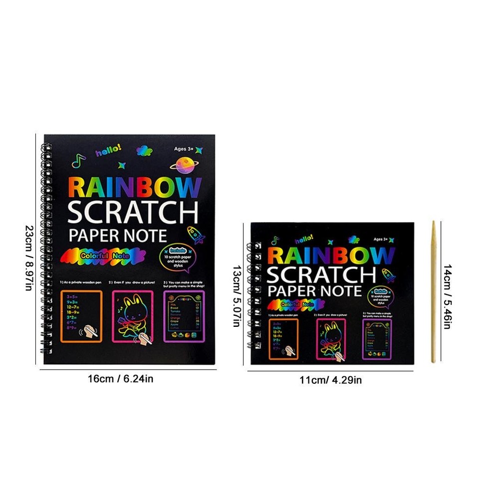 Rainbow Scratch Paper Scratch Art for Kids DIY Craft Drawing Crafts Kit ...