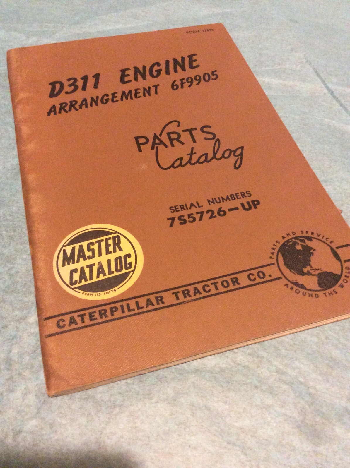 Caterpillar Cat D311 Engine Parts Catalog Manual Book S/N 7S5726-Up ...