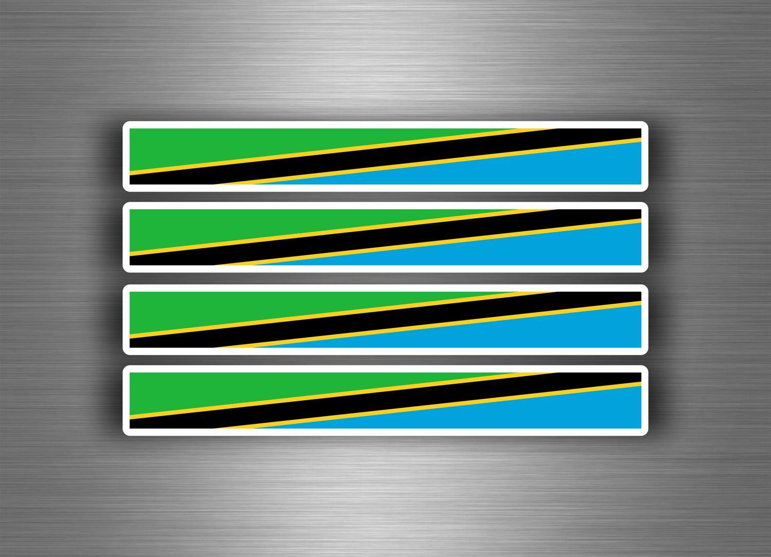 4x Sticker Car Motorbike Stripes Flag Tuning Tanzania | eBay