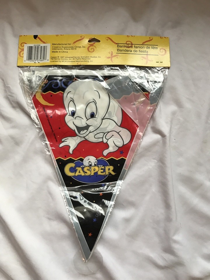 Rare Casper The Friendly Ghost Party Supply Paper Art Birthday Flag ...