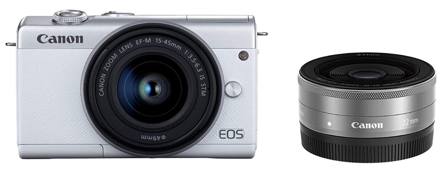 Canon Mirrorless SLR Camera EOS Kiss M2 Double Lens Kit White KISSM2WH ...