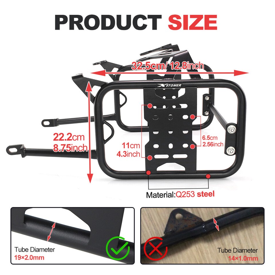 Fit For Honda CB500X 2017-2024 Saddlebag Support Rack Pannier Rack Side ...
