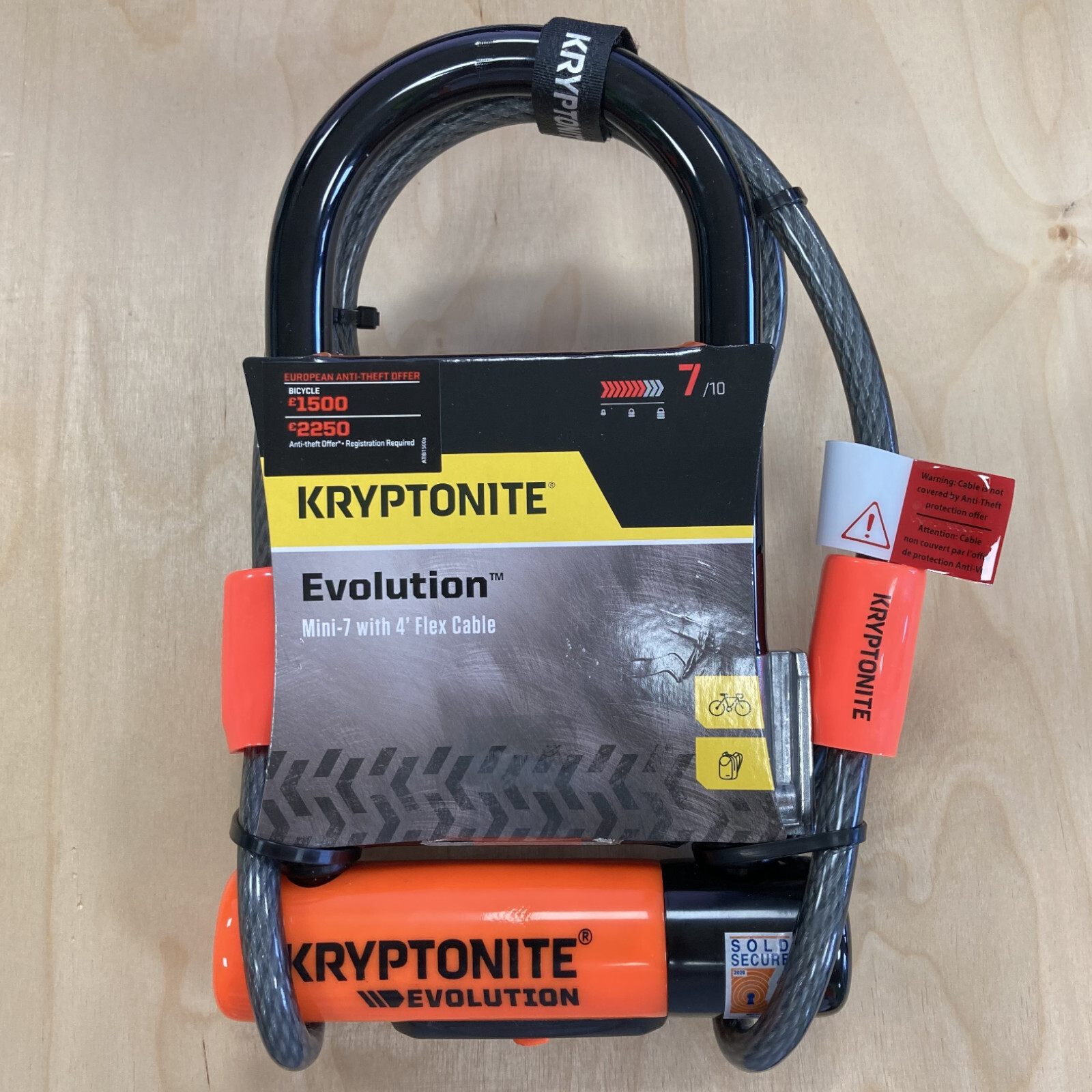 Kryptonite Evolution Mini -7 U-Lock with Flex Cable for sale online | eBay