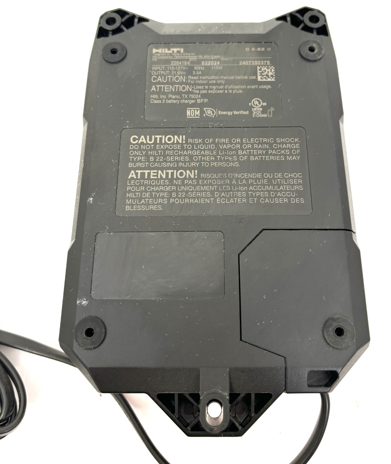 Hilti 115-Volt NURON C4 91-Watt/3.61 Amp Lithium-Ion Compact Charger ...