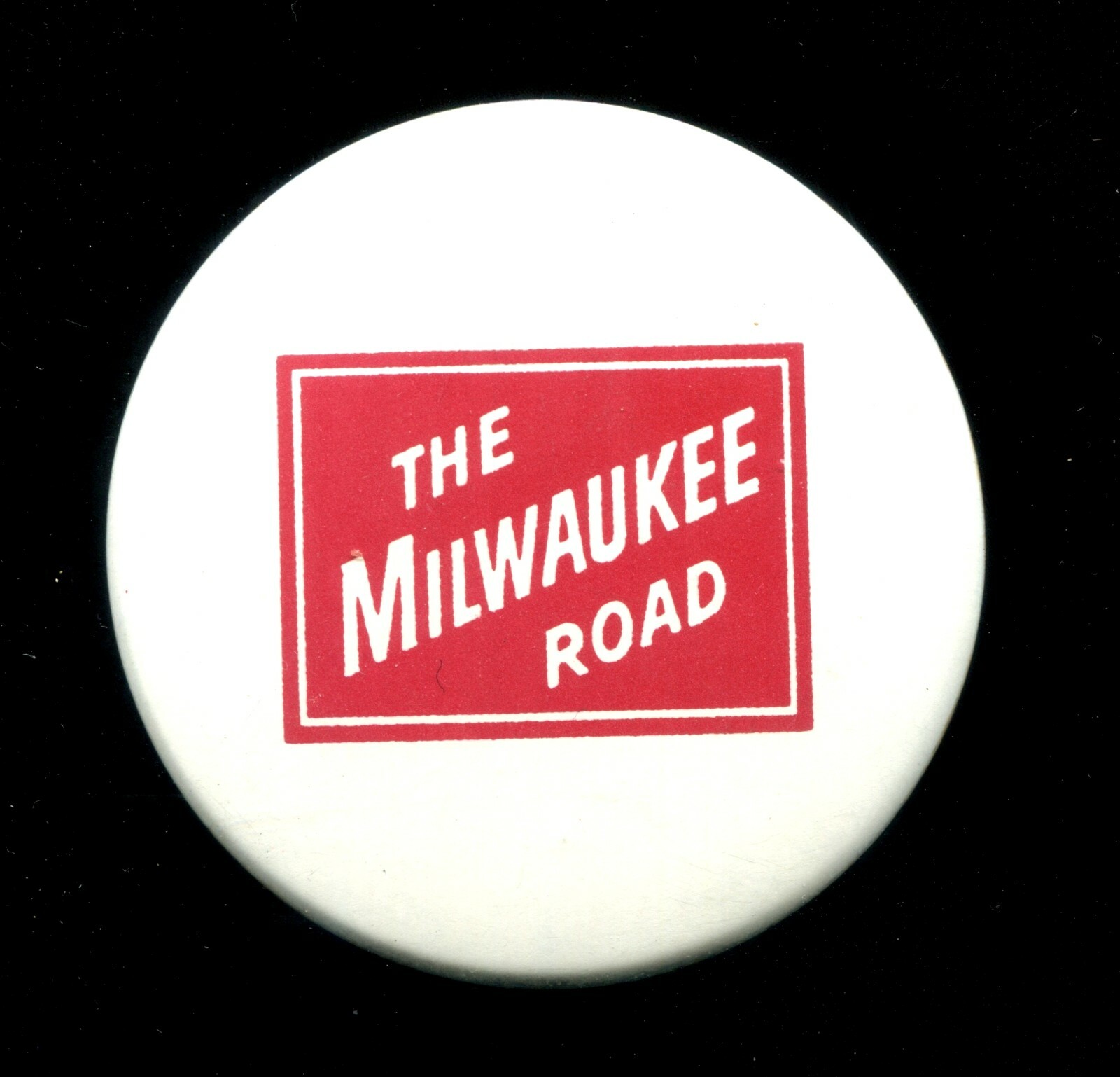 MILWAUKEE ROAD LOGO RAILROAD PINBACK BUTTON MINT CONDITION LARGE 3 ...