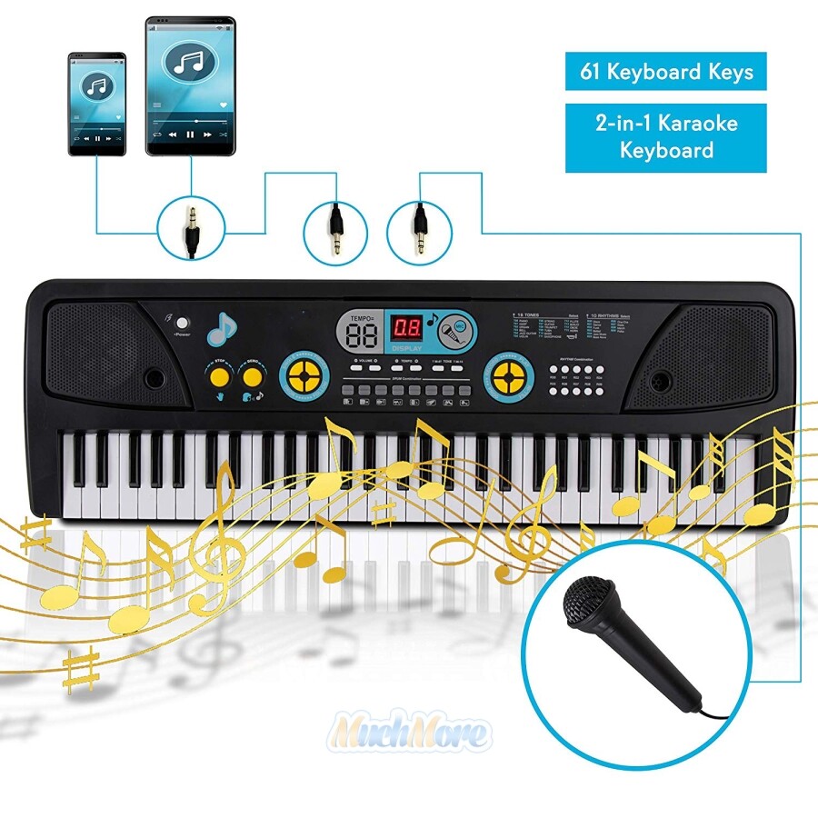 Smart Piano Keyboard for Kids 61 key Electric Digital Music Keyboard ...