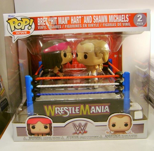 BRET HIT MAN HART AND SHAWN MICHAELS IN RING FUNKO POP WWE 2 PACK 2023 ...