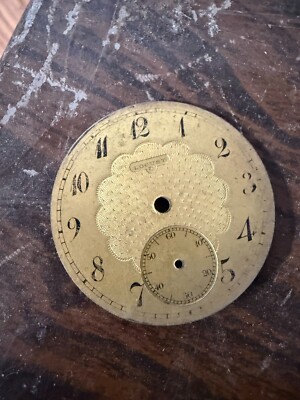 Vintage 1920's Locust Pocket Watch Dial Gold w/ subdial Inlay Black ...