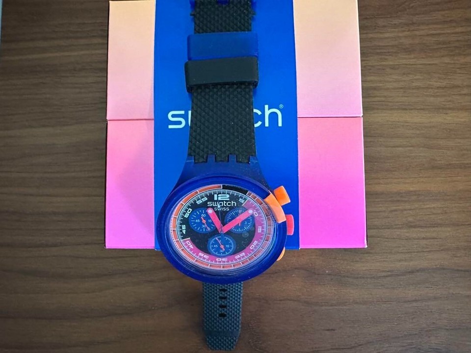 SWATCH NEON PARTY TO THE MAX SB06N102 Wristwatch Oversize Retro Watch ...