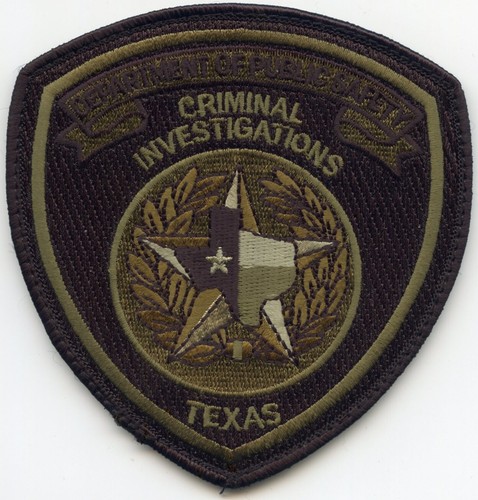 TEXAS DPS CRIMINAL INVESTIGATIONS see back of patch GREEN STATE POLICE ...