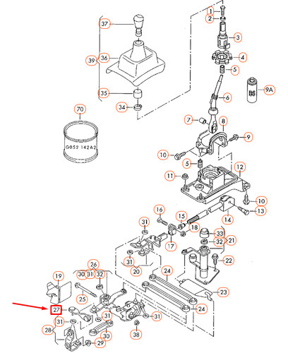 NEW AUDI A3 8L FRONT SELECTOR SHAFT 1J0711183D OEM | eBay