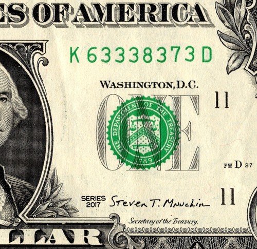 Five of a kind Fancy SERIAL NUMBER ONE DOLLAR K63338373D 3s | eBay