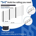 Muzata Complete Set 36" Cable Railing System Kit Fit for 25°-35° Stair ...