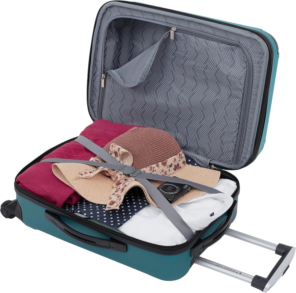 Durable Teal 3-Piece Spinner Luggage Set - 20" Carry-On & Travel Kit ...