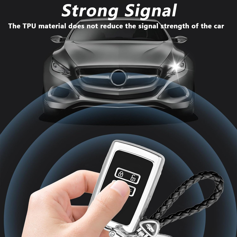 Car Key Cover for Renault, 4 Buttons TPU Smart Car Key Case Remote ...