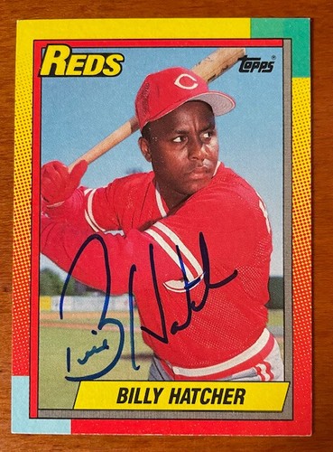 Billy Hatcher Signed 1990 Topps Traded #38T Cincinnati Reds | eBay