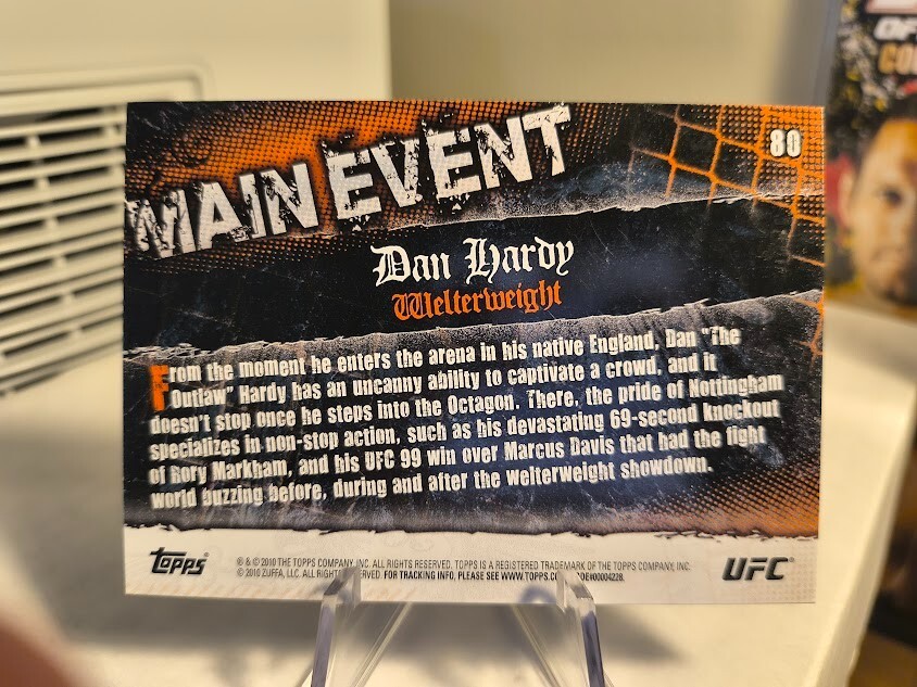 2010 Topps UFC Main Event DAN HARDY #80 IP Auto Autograph UK MMA | eBay