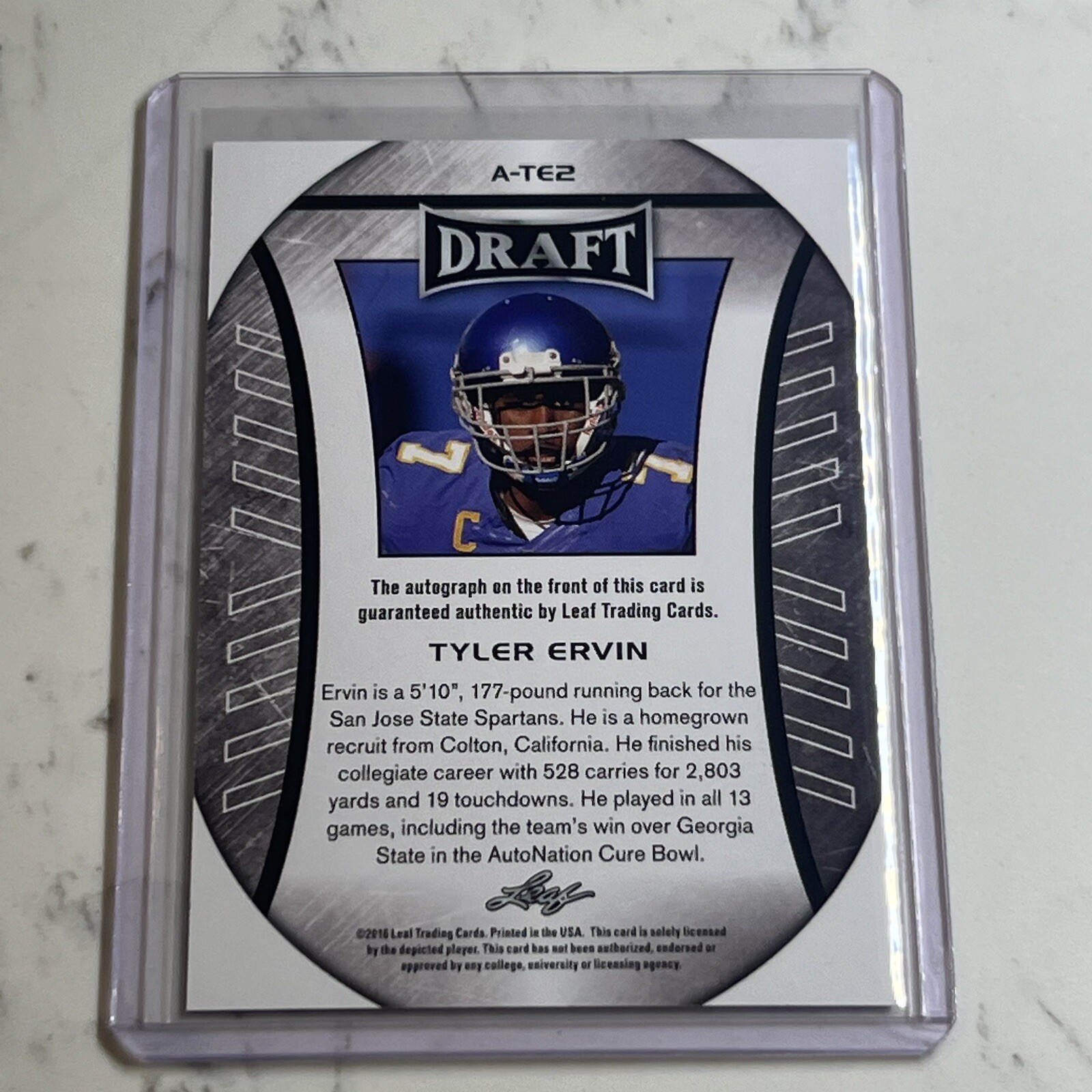 2016 Leaf Draft Auto Tyler Ervin #A-TE2 Rookie Autograph RC | eBay