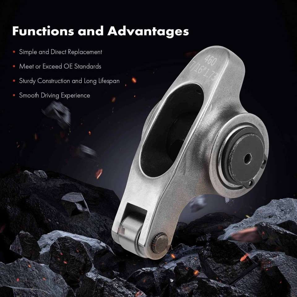 16x 17-4PH Roller Rocker Arms for Ford 302 351C Cleveland 460 1.73 ...