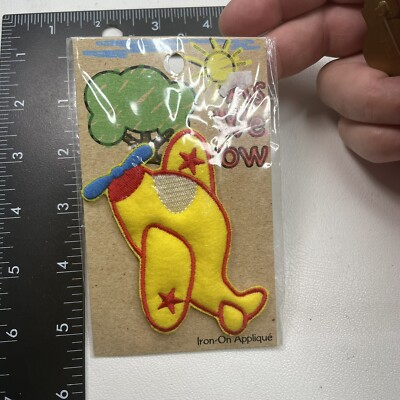 Kinda Puffy Cartoon Style Yellow Airplane Patch 07WX | eBay