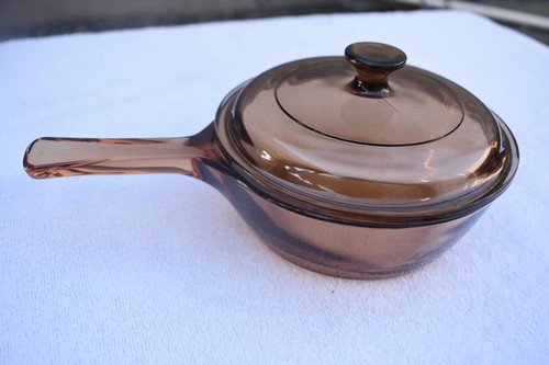 Corning Ware Visions Amber .5 L Sauce Pan Small Pot With PYREX P81C ...